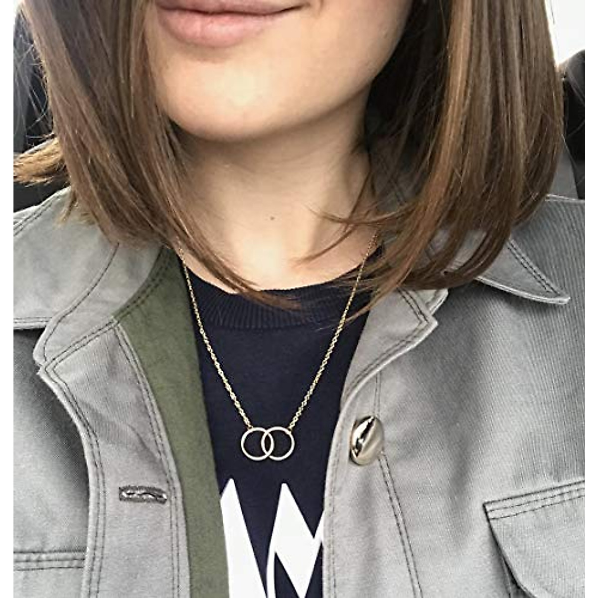 Friendship Necklace Infinity Beyond Pendant Gift card Family Friends Jewelry Love for Her Silver toned, Metal