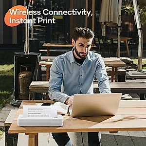 iDPRT MT890 Portable Wireless Printer - with Thermal A4 Paper, Bluetooth Inkless Printer for Travel/Home, Support US Letter&A4&A5 Size, Mobile Printer Compatible with iOS, Android & Laptop - White