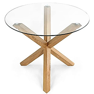 POLY & BARK Kennedy 37.4" Round Dining Table, Natural