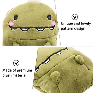 FENICAL Dinosaur Plush Coin Purse Fluffy Cute Hand Bag Mini Wallet Card Pouch Zipper Change Phone Holder for Women Girls Kids