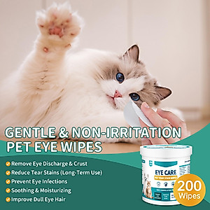 Ear Wipes & Eye Wipes for Dogs Cats, 400 Pcs Pet Ear Cleaner Wipes for Dogs Cats Gently Remove Ear Wax, and Cat Dog Eye Wipes Tear Stain Remover, Pet Eye Wipes Presoaked & Textured Eye & Face Wipes