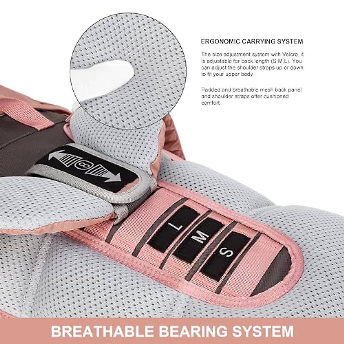 MOUNTAINTOP 60L Internal Frame Hiking Backpack for Women with Rain Cover for Camping Traveling Backpacking Pink