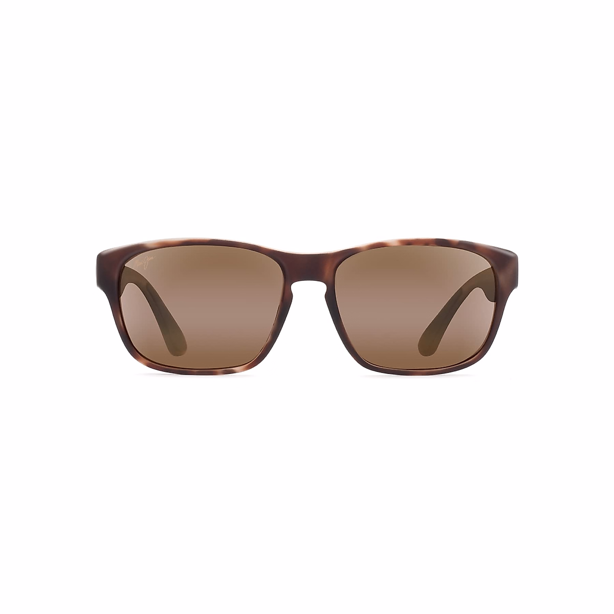 Maui Jim Men's and Women's Mixed Plate Polarized Rectangular Sunglasses, Matte Tortoise Rubber/HCL® Bronze, Medium