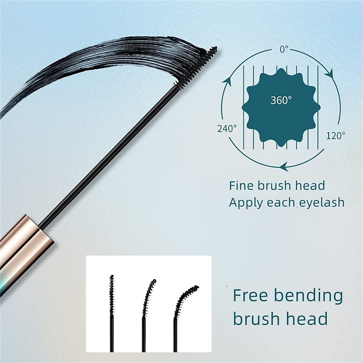 Ultra Fine Waterproof Mascara for Fine Short Eyelash,Skinny Black Mascara,Catching Tiny Eyelashes，Lengthening & Thickening Mascara (1 Pcs)