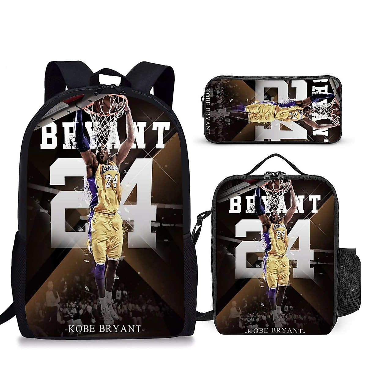 Dhucqze Backpack Set Durable Backpack with Insulated Lunch Box Pencil Case Lightweight Bookbag Travel Bag Casual Daypack