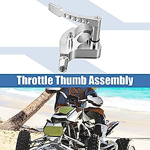 X AUTOHAUX 7/8 Inches Universal Thumb Throttle Assembly for Yamaha Banshee 350 Blaster 200 YFZ450 Warrior 350 Metal Silver Tone