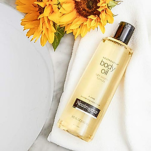 Neutrogena Body Oil Light Sesame Formula, Dry Skin Moisturizer & Hydrating Body Massage Oil, for Radiant & Healthy Looking Glow, Nourishing Bath Oil for Sheer Moisture, 16 fl. oz