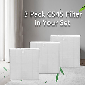 FFsign C545 Replacement Filter S Compatible with Winix C545, for Part number 1712-0096-00, 3 Pack Filter Only