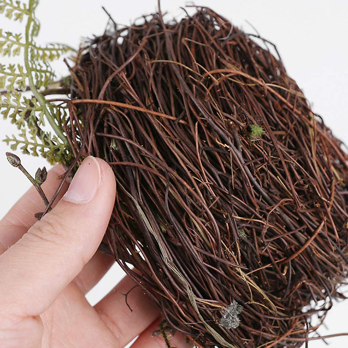 VALICLUD Artificial Bird Nest with Eggs Birds Faux Natural Rattan Twig Bird Nest House Ornament Photo Props for Home Garden Decoration