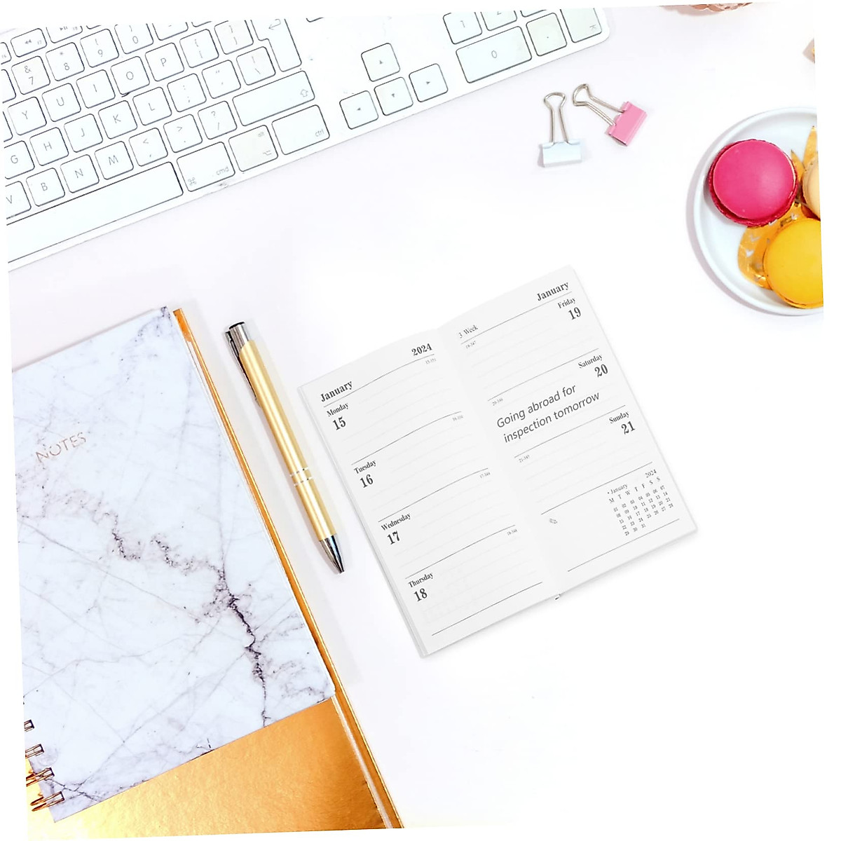 Ciieeo Weekly Pocket Planner Gallery Leather Weekly Planner 2024 Undated Planner Weekly and Monthly Daily Work Planner Weekly Planner Notebook Note Pads Paper Write a Book Calendar