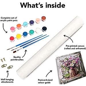 Paint by Numbers for Adults,Flowers DIY Oil Painting by Numbers on Canvas Without Frame 16x20 Inch (40x50cm)