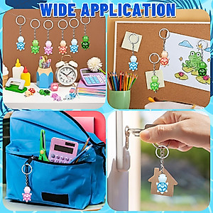 ZHWKMYP 35 Pcs Turtle Keychains, Tiny Multicolor Sea Turtle Keychain Bulk, Mini Resin Turtles Key Chain for Students Classroom Boys Girls Party Supplies