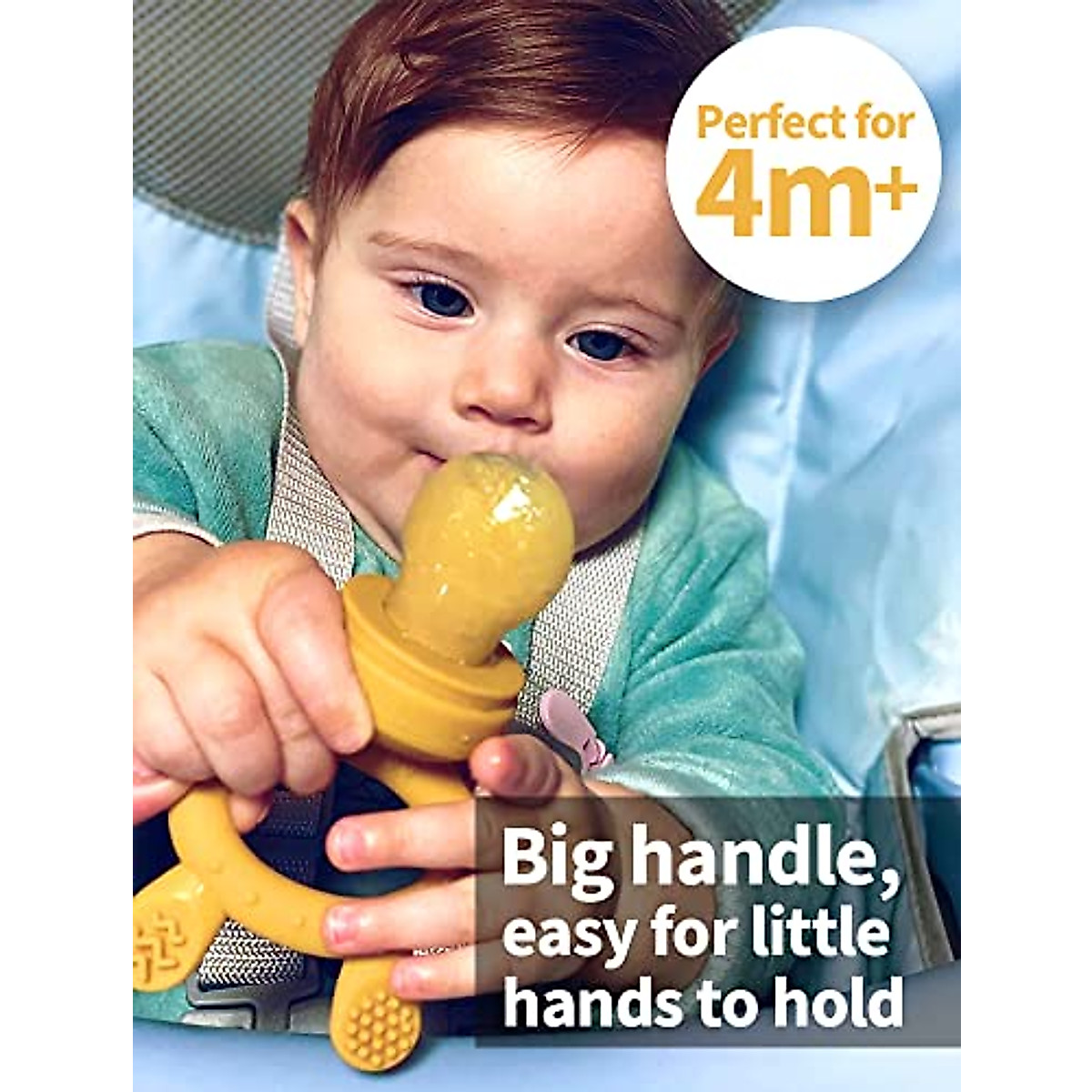 Haakaa Baby Fruit Food Feeder & Silicone Nibble Tray Combo - Breastmilk Popsicle Mold for Teething, Silicone Pacifier Feeder and Teether for Baby Teething & Infant Self Feeding