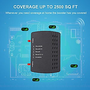 Cell Phone Booster for Home, Cell Phone Signal Booster Kit, Up to 2500 sq ft,Boost 4G 5G LTE Data for Verizon AT&T T-Mobile and All U.S. Carriers,FCC Approved