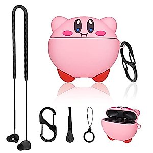 for 2021 Beats Studio Buds Case Cover, AIBEAMER Shockproof Silicone Protective Cute Cover 3D Cartoon Anime Design for Beats Studio Buds Case with Keychain for Girls Kids Women(New Star Kabi Case)