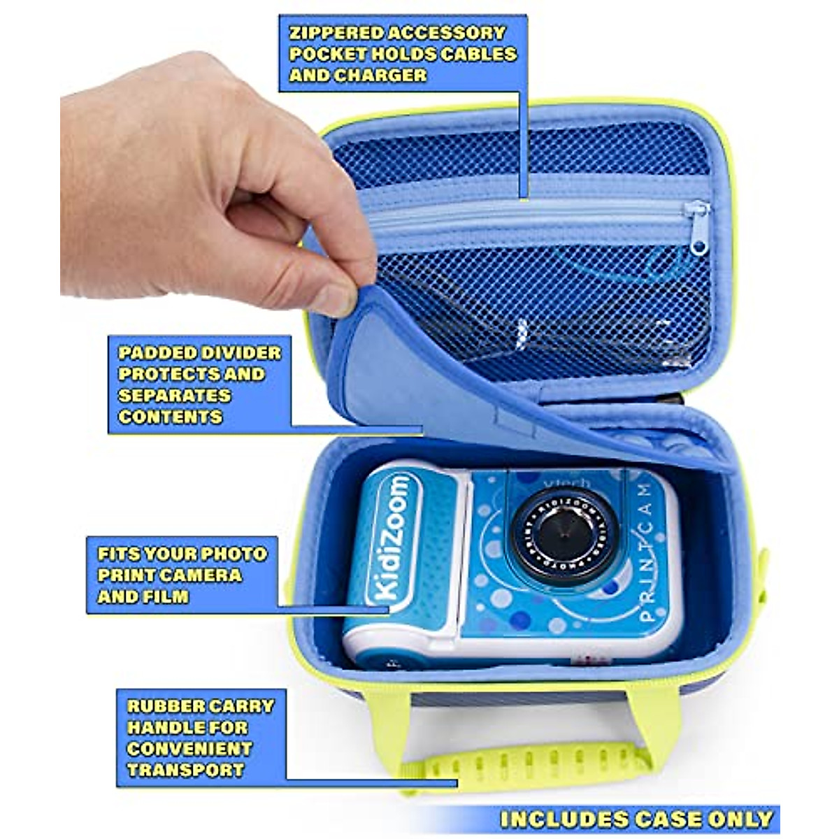 CASEMATIX Camera Case Compatible with Kidizoom PrintCam Printer Camera, Creator Cam Video Camera and Instant Camera Paper Refill Accessories, Includes Blue Case Only