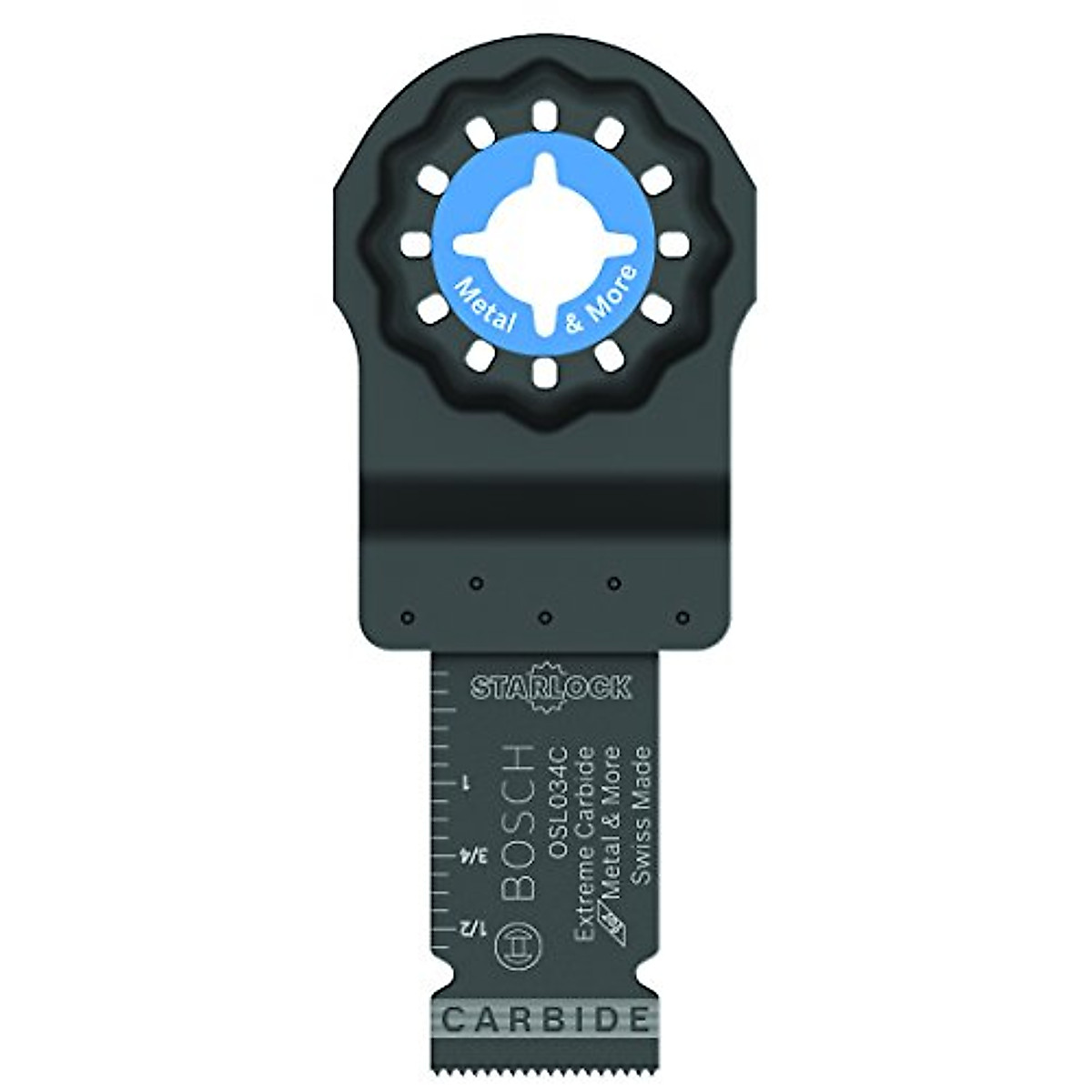 BOSCH OSL034C 1-Piece 3/4 In. Starlock Oscillating Multi Tool Metal & More Carbide Extreme Plunge Cut Blade for Cutting Iron Bar, Metal, Wood with Nails, Drywall and Tile