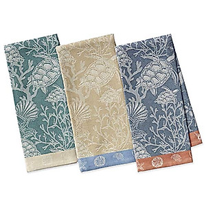 Design Imports DII Coral Reef Jacquard Dish Towel, Set of 3