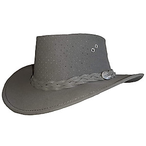 Aussie Chiller Outback Bushie – Perforated Hat for All Seasons/Made in Australia (Grey, Large)