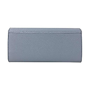 Michael Kors Fulton Flap Continental Carryall Clutch Wallet Purse in Pale Blue