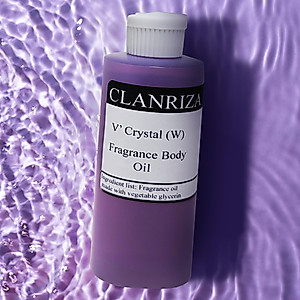 CLANRIZA V' Crystal Natural Fragrance Body Oil - Pure & Natural Long-Lasting Perfume Oil for Women - Scented Body Oil for Skin - All-Day Fragrance & Body Care - 4 Fl Oz