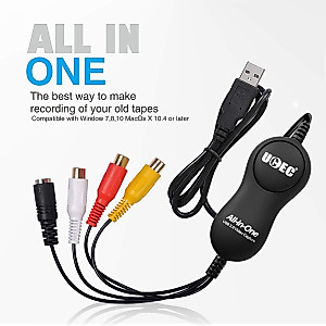 UCEC USB 2.0 Video Capture Card Device, VHS VCR TV to DVD Converter for Mac OS X PC Windows 7 8 10 11