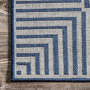 nuLOOM Asha Simple Border Indoor/Outdoor Area Rug, 5' x 8', Navy