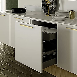 goldenwarm 96mm Hole Centers Kitchen Cabinet Pulls Gold Kitchen Hardware - LS1212GD96 Square Cabinet Hardware Brushed Gold Knobs for Dresser Brass Hardware 6in Overall Length 20pack