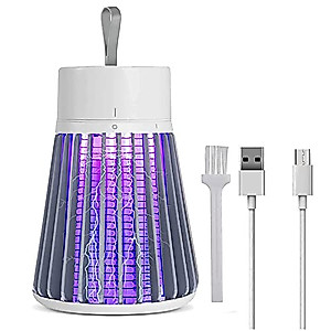 Qremove Bug Zapper,Electric Mosquito Zapper Portable Camp Mosquito Killer Rechargeable Indoor Bug Zapper Outdoor Mosquitoes Light with Hanging Loop,USB LED Purple Light Trap Backyard Camping Using