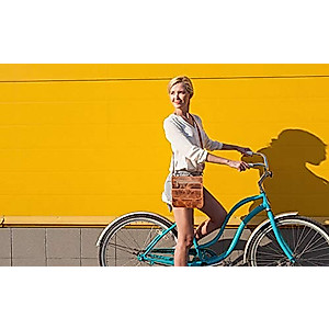 Aaron Leather Goods Women Crossbody bag with Metal Zipper Brown Black (Chestnut)