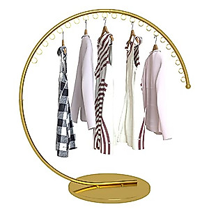 QQXX Commercial Metal Clothing Rack,Industrial Freestanding Clothing Racks Retail,Round Clothes Rack with Hooks,Modern Garment Rack Coat Rack for Hanging Clothes Clothing Displays