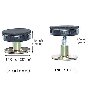 JULAN Adjustable Bed Frame Anti-Shake Tool,Headboard Stoppers with Furniture Pads and Screws,Bedside Headboards Prevent loosening Anti-Shake Fixer,Protect The Wall from Banging (4pack, 1.18-1.57")