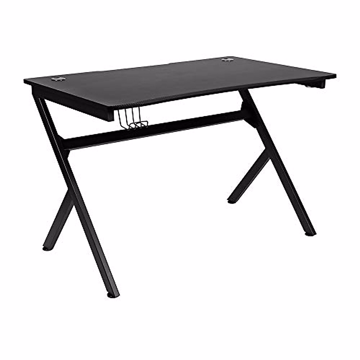 Flash Furniture Duncan Gaming Desk 45.25" x 29" Computer Table Gamer Workstation with Headphone Holder and 2 Cable Management Holes