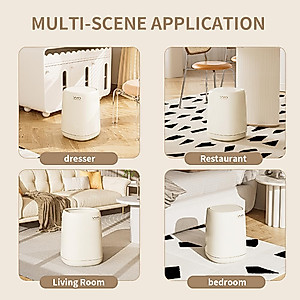 WDPUCHU 8 Liter White Plastic Trash Can Wastebasket with Press Type Lid,2.1 Gallon Trash Bin,Trash Can Waste Bins for Bedroom, Bathroom, Office,Kitchen