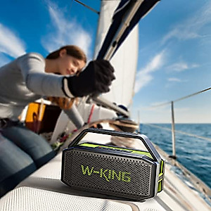 W-KING Portable Bluetooth Speakers, 60W IPX6 Loud Wireless Outdoor Waterproof Speaker with Subwoofer, 40H Playtime, Rich Bass Large Powerful Stereo Speaker with Power Bank, V5.0, TF Card, AUX, NFC, EQ