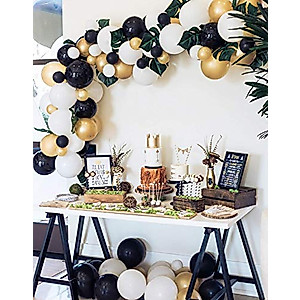 Abbaoww 100 Pcs Black Balloons 10 Inch Strong Latex Balloons for Party Decoration, Birthday, Wedding, Anniversary, Christmas and Arch Supplies