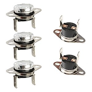 Fielect 5Pcs KSD301 Thermostat 145°C/293°F Normally Closed N.C Snap Disc Limit Control Switch Microwave Thermostat Thermal Switch