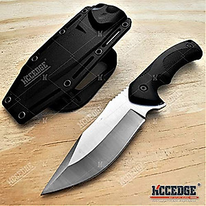 Tactical Knife Hunting Knife Survival Knife 9" Full Tang Fixed Blade Knives Camping Accessories Camping Gear Survival Kit Survival Gear And Equipment Tactical Gear 80213 (Silver)