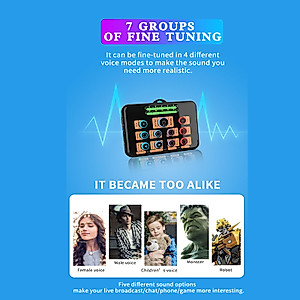 Hosabely Voice Changer, Compact Sound Card for PS4/PC/Xbox/Switch/Phone/Pad,Sound Effects Machine Mixer Board for Skype YouTuber Karaoke Gaming Recording Live Streaming with Microphone/Green LED Light