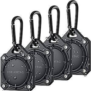 HBT Waterproof Airtag Holder/AirTag Keychain Case, Fully Enclosed, Durable, Secure Protector for AirTag with Key Ring (4pack)