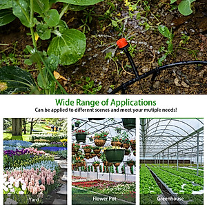 280 Pcs Drip Irrigation Kit, 147FT Garden Watering System 1/2 1/4 in Distribution Tubing Hose Automatic Patio Misting System Micro Automatic Drip Irrigation for Plant Garden Greenhouse Patio Lawn