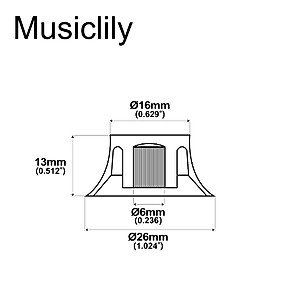 Musiclily Pro Metric Size 18 Spline Bell Top Hat Knobs for Epiphone Les Paul SG Electric Guitar, Amber (Set of 4)