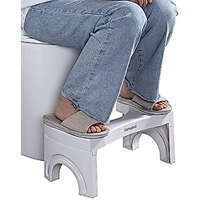 Vansand Toilet Foot Stool,Folding Toilet Stool,Squatting Toilet Potty Stool,Toilet Auxiliary Step,7.5Inch Height White