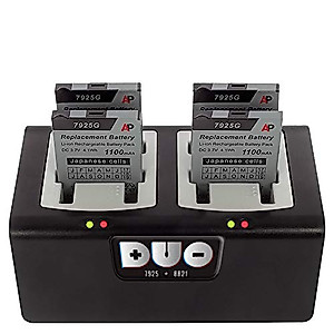 Duo 4-Bay Battery Charger Compatible with Cisco 8821 and 7925 Batteries. Power Supply Included