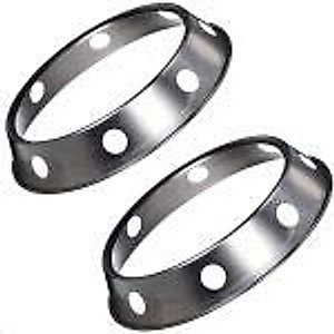 Stove Rack Home Pan Stand Support Gas Cooker Stainless Steel Reversible Pots Holder(2pcs 23.5cm)