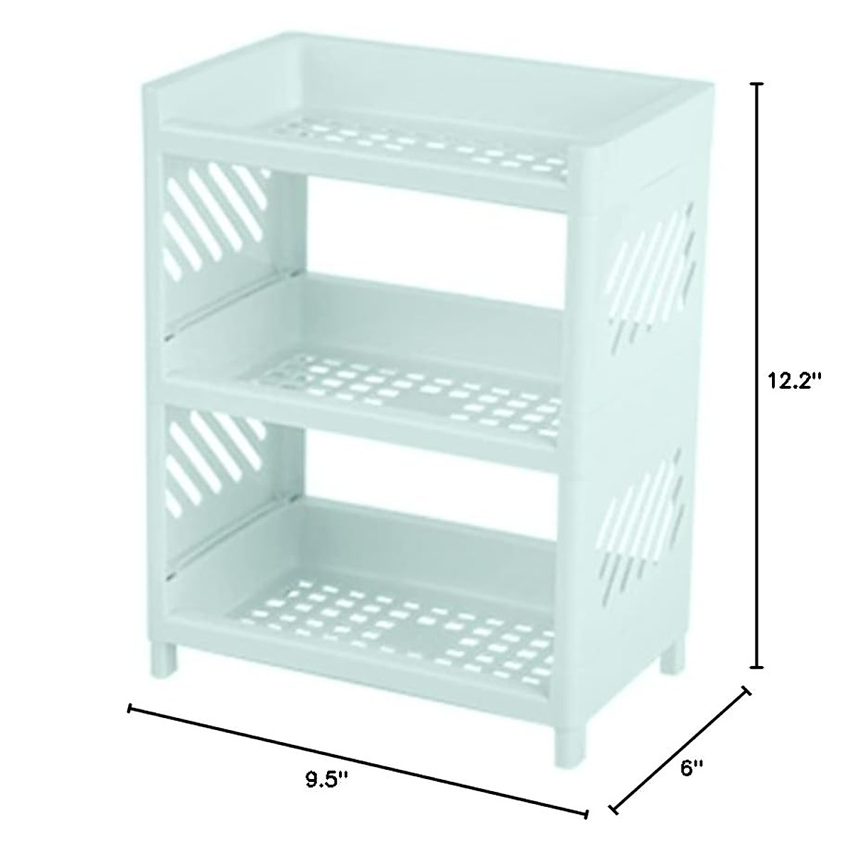 AIYAYOU 3 Hollow Out Plastic Shelf Foldable Desktop Storage Rack Countertop Cosmetic Holder Storage Tray Bathroom Kitchen Tabletop Organizer Countertop Organizer Shelf Kitchen, Green