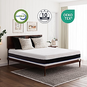 Dyonery 12 Inch Full Memory Foam Mattress,Gel Charcoal Fiberglass Free Mattress Bed in a Box, CertiPUR-US Certified, Made in USA, Double Mattress, 54"×75", Medium