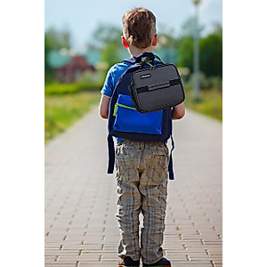 TuErCao Lunch Box for Men Women Adult Insulated Lunch Bag for Kids for School, Reusable Portable Soft Cooler Bag for Picnic Car Travel Road Trips, Dark Grey