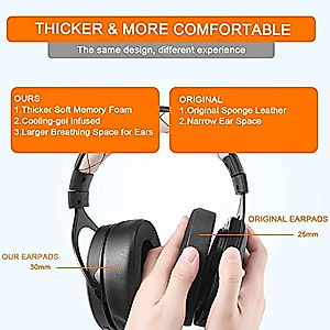 Replacement Ear Pads for Corsair HS70 Pro, GVOEARS Cooling-Gel Replacement Ear Cushion Headphone Memory Foam Earpads for Corsair HS70 HS60 HS50 Pro Gaming Headset Noise Isolation Earpads (Black)