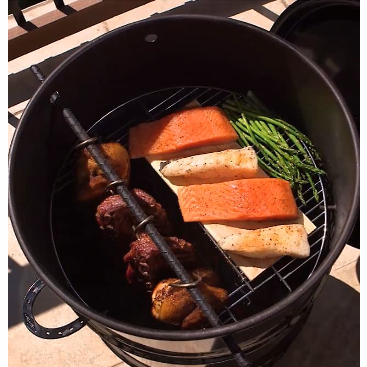 Pit Barrel Cooker Classic Package - 18.5 Inch Drum Smoker | Porcelain Coated Steel BBQ Grill | Includes 8 Hooks, 2 Hanging Rods, Grill Grate and More